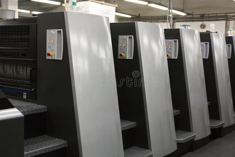 Offset machine stock image. Image of prepress, inking - 12905579