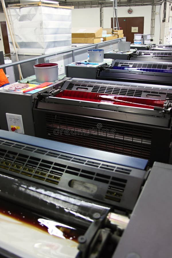 Offset machine stock image. Image of prepress, inking - 12905579