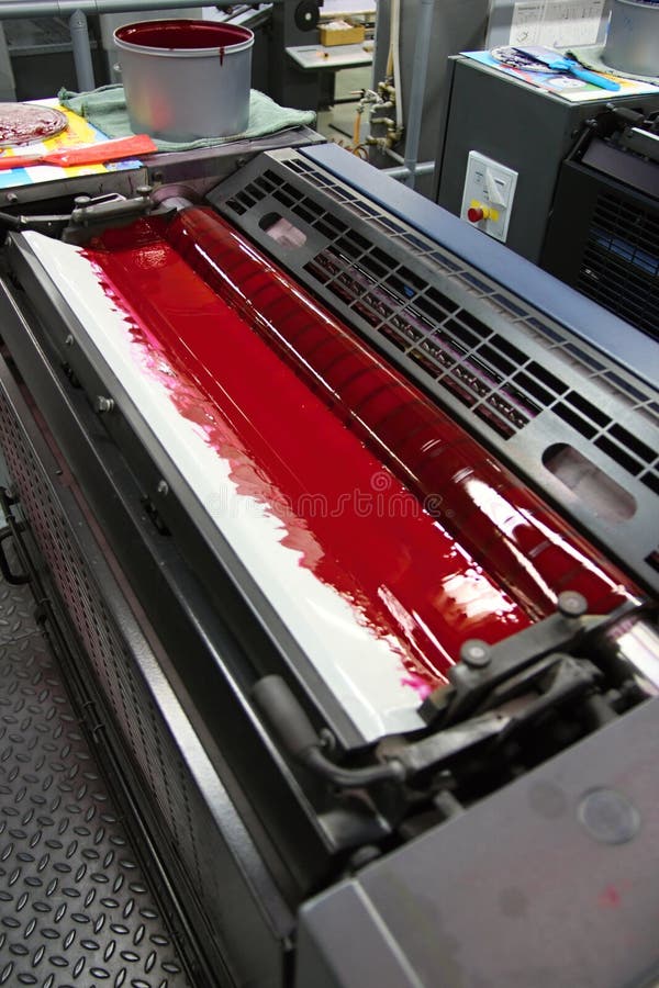 Offset machine stock image. Image of prepress, inking - 12905579