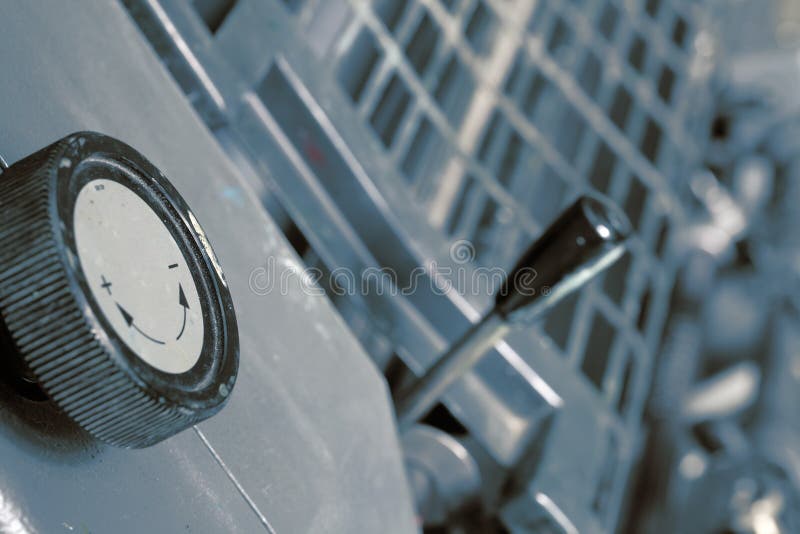 Offset Machine Frame in Printing House Stock Photo - Image of ...