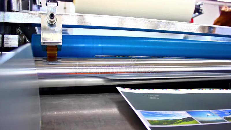 Offset Machine in Print House Stock Video - Video of covarage, page ...