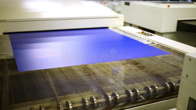 Offset Plate Moves at Feeding Rollers of Printing Stock Footage - Video ...