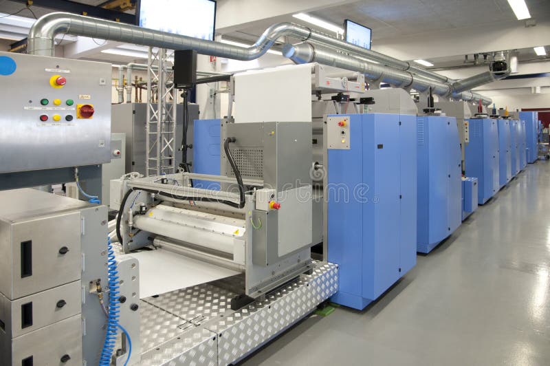 Offset Press Printing for Labels Stock Photo - Image of finishing ...