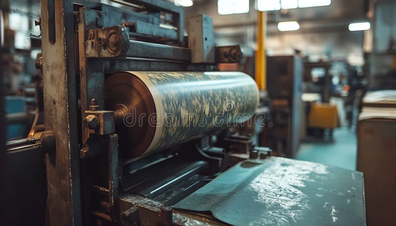 The Offset Press in the Production Process is in the Printing Factory ...