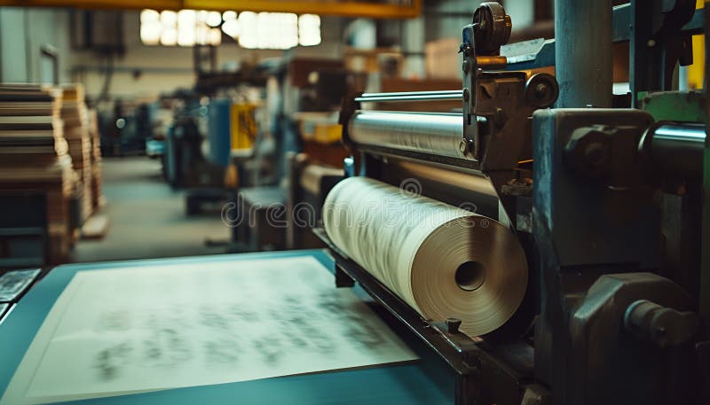 The Offset Press in the Production Process is in the Printing Factory ...