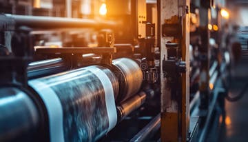 The Offset Press in the Production Process is in the Printing Factory ...