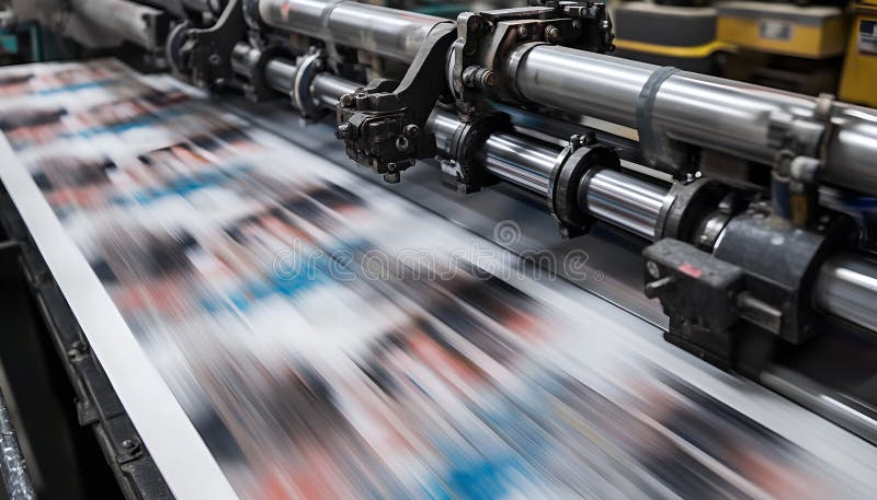 The Offset Press in the Production Process is in the Printing Factory ...