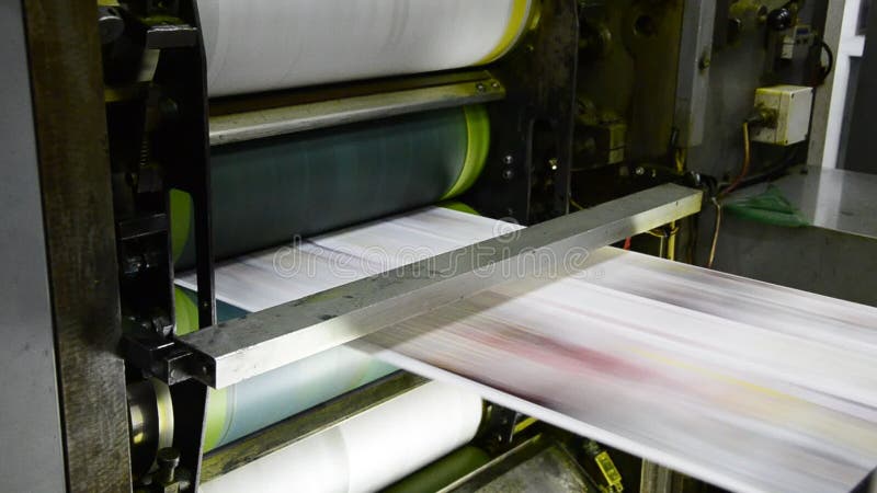 Print Press Roll Paper Machine Stock Footage - Video of graphic ...