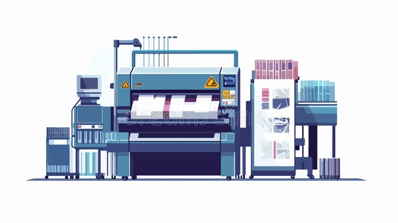 Offset Printer Machine in Action: Polygraphy Equipment Working Stock ...