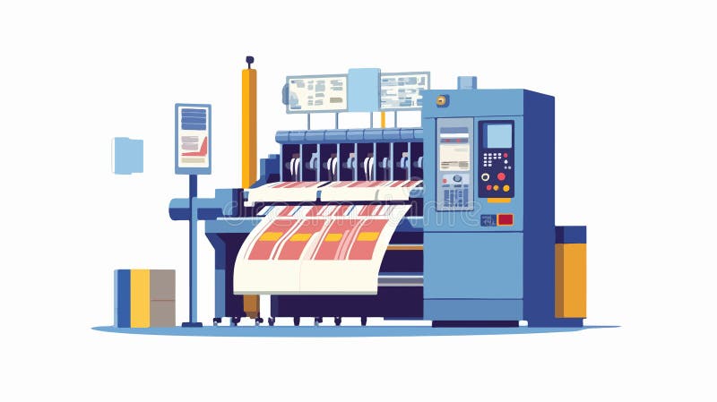Offset Printer Machine in Action: Polygraphy Equipment Working Stock ...