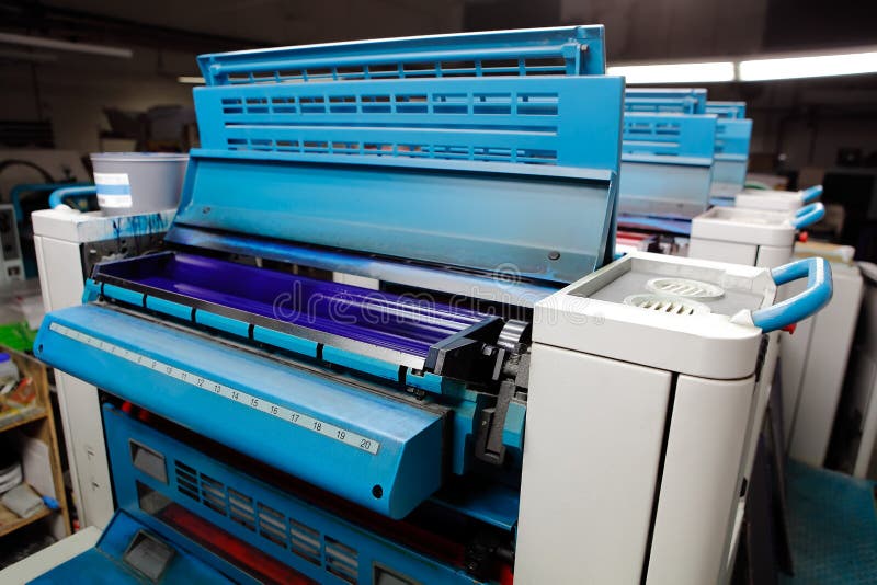 Ink Rollers on Offset Printing Machine Stock Photo - Image of printing ...