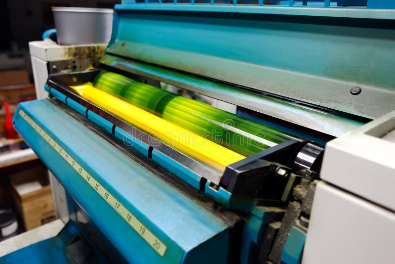 Offset printing machine stock image. Image of advertising - 18052643