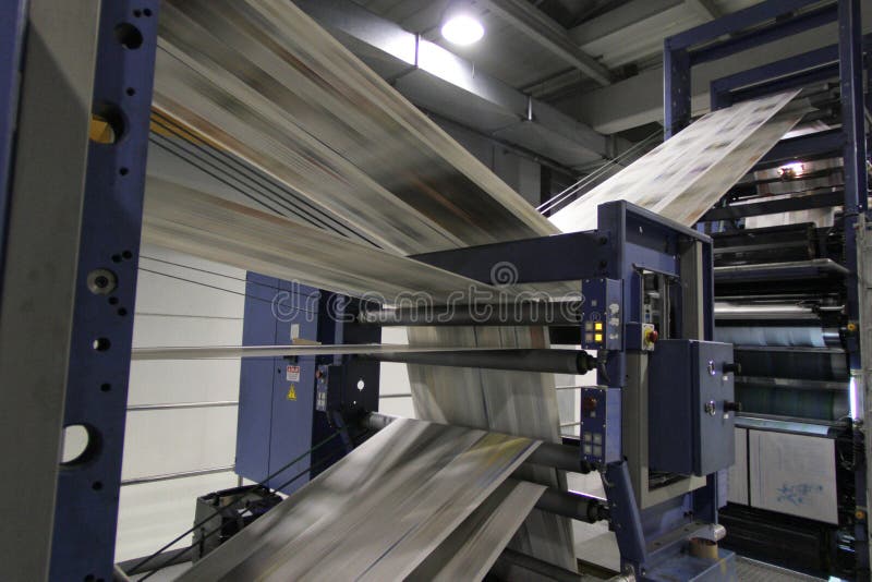 Offset Printing machine editorial stock image. Image of information ...