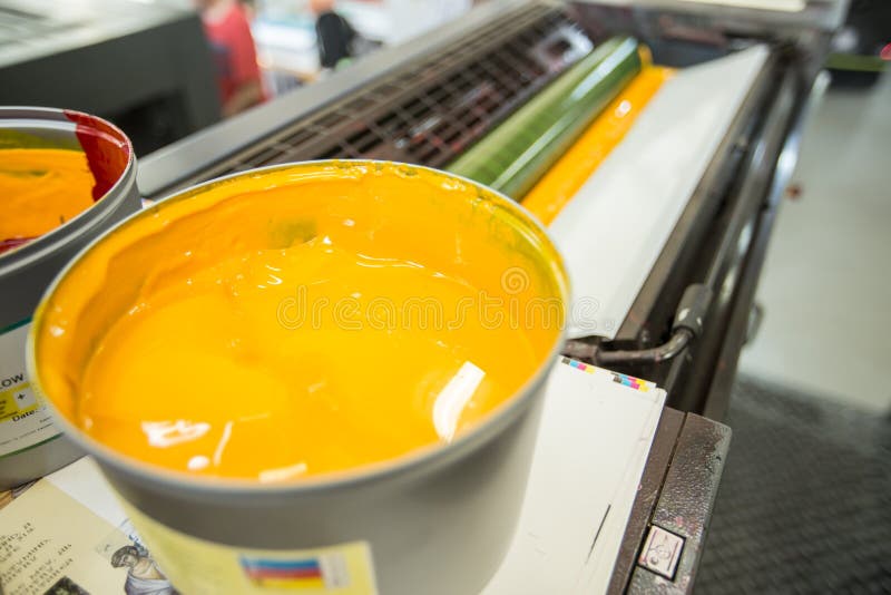 Offset Printing Machine (yellow Ink) Stock Photo - Image of device ...