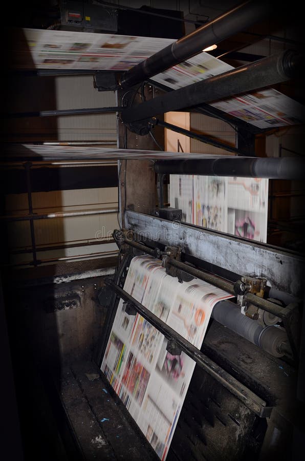 OLD OFFSET PRINTING MACHINE Stock Image - Image of roller, print: 14481249