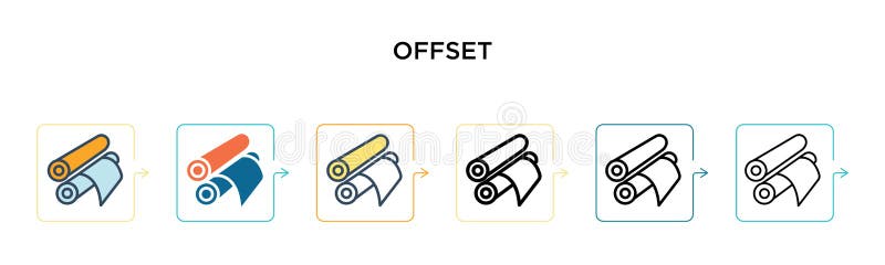 Offset Vector Icon in 6 Different Modern Styles. Black, Two Colored ...