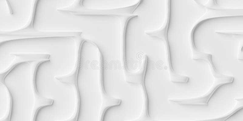 Offset White Organic Rounded Lines Shapes Geometrical Background ...