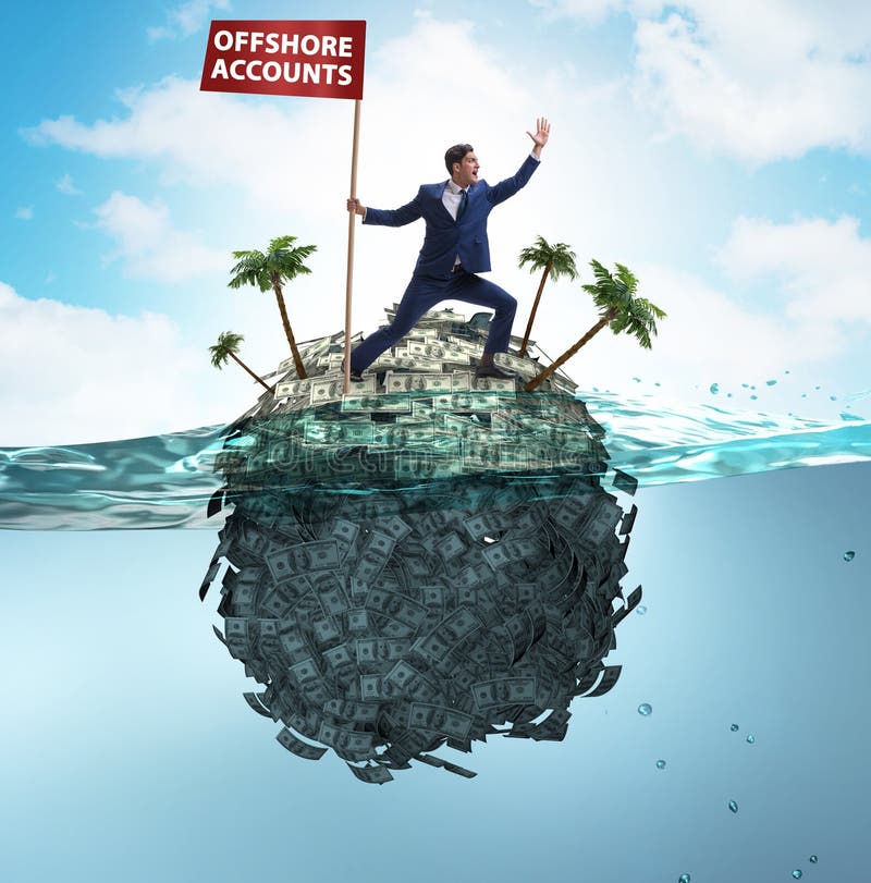 Offshore Accounts Concept with Businessman Stock Photo - Image of ...