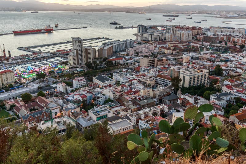Offshore Capital Gibraltar, View from Rock of Gibraltar Stock Image ...