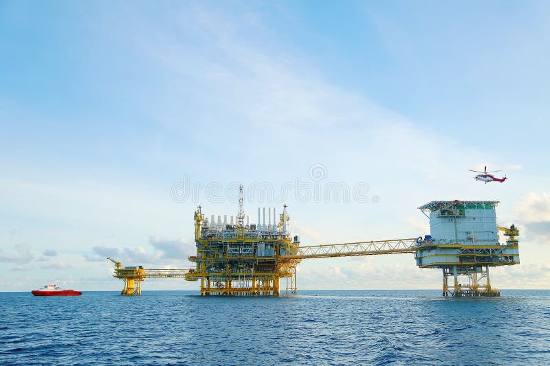 Offshore Construction Platform for Production Oil and Gas. Oil and Gas ...