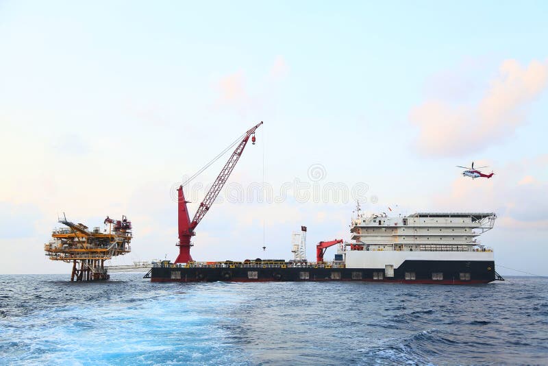 Offshore Construction Platform for Production Oil and Gas. Oil and Gas ...