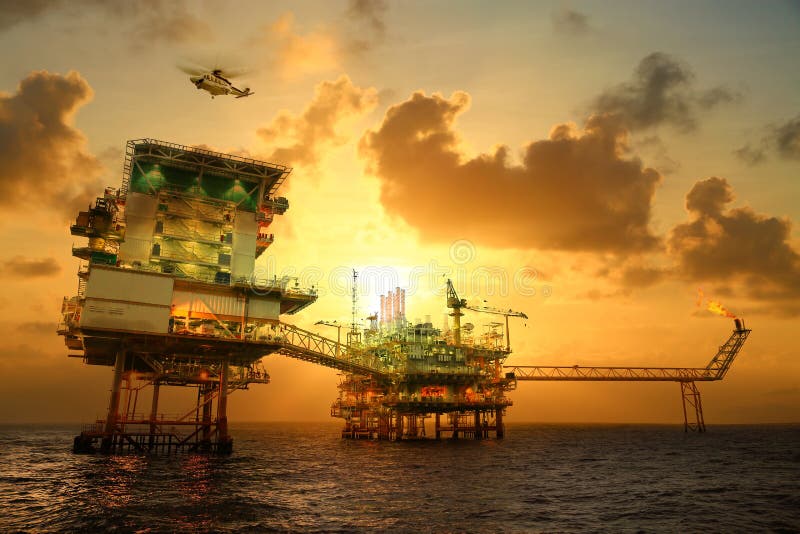 Offshore Construction Platform for Production Oil and Gas. Oil and Gas ...