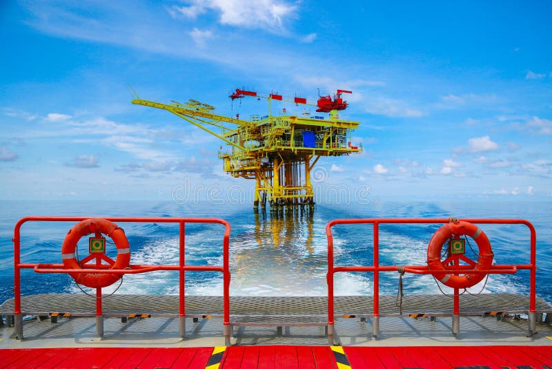Offshore Construction Platform for Production Oil and Gas. Oil and Gas ...