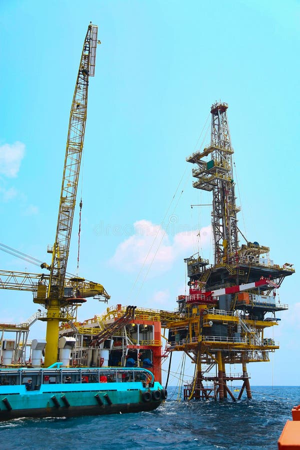 Offshore Construction Platform for Production Oil and Gas. Oil and Gas ...