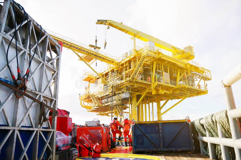 Offshore Construction Platform for Production Oil and Gas. Oil and Gas ...