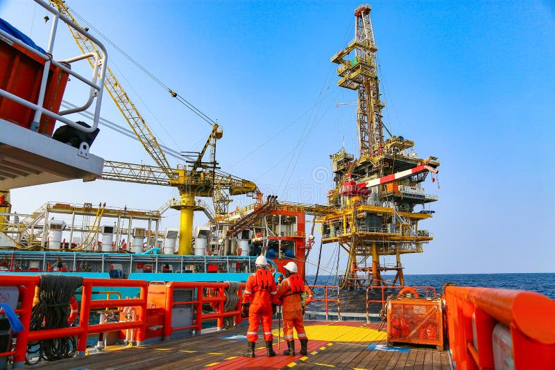 Offshore Construction Platform for Production Oil and Gas. Oil and Gas ...