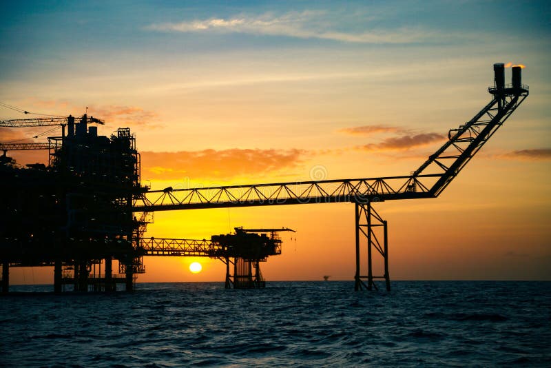 Offshore Construction Platform for Production Oil and Gas. Oil and Gas ...