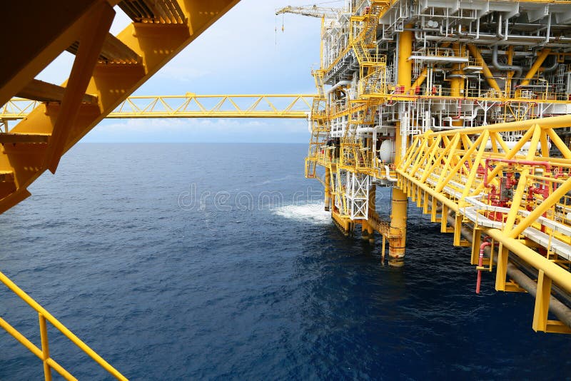Offshore Construction Platform for Production Oil and Gas. Oil and Gas ...