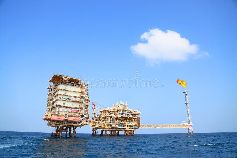 Offshore Construction Platform for Production Oil and Gas. Oil and Gas ...