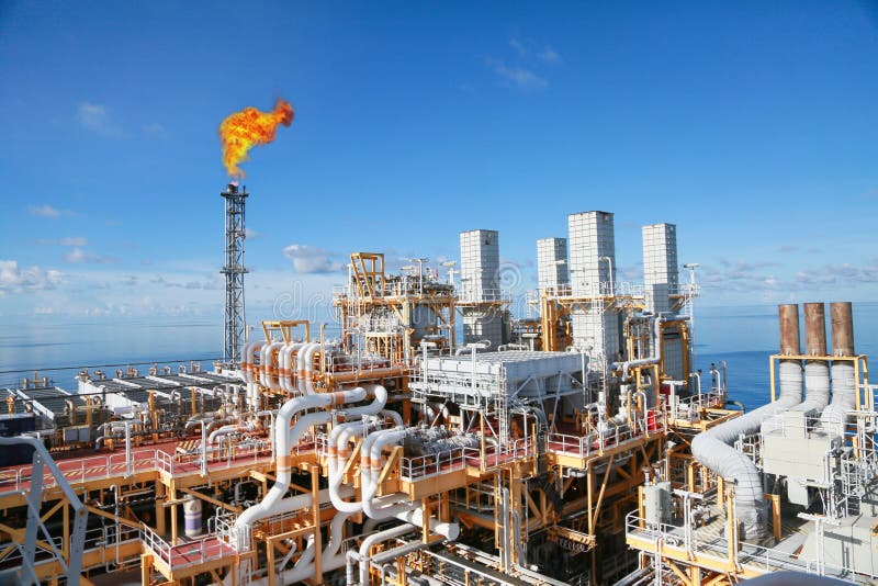 Offshore Construction Platform for Production Oil and Gas. Oil and Gas ...