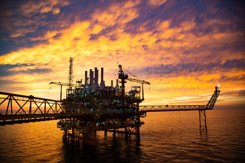 Offshore Construction Platform for Production Oil and Gas. Oil and Gas ...