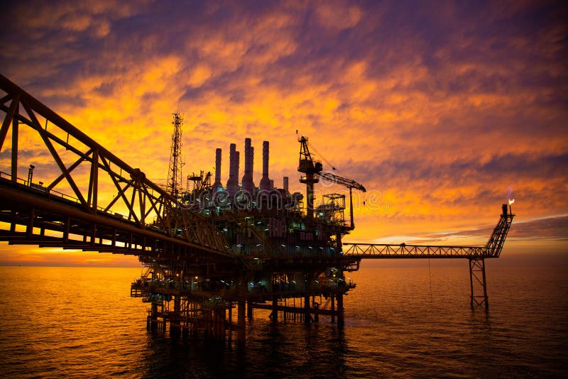 Offshore Construction Platform for Production Oil and Gas. Oil and Gas ...
