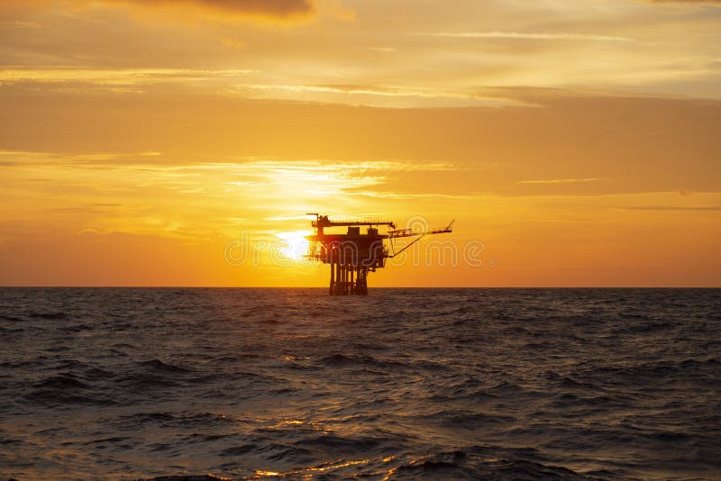 Offshore Construction Platform for Production Oil and Gas. Oil and Gas ...