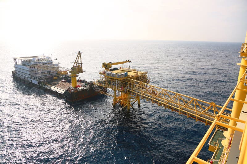 Offshore Construction Platform for Production Oil and Gas. Oil and Gas ...