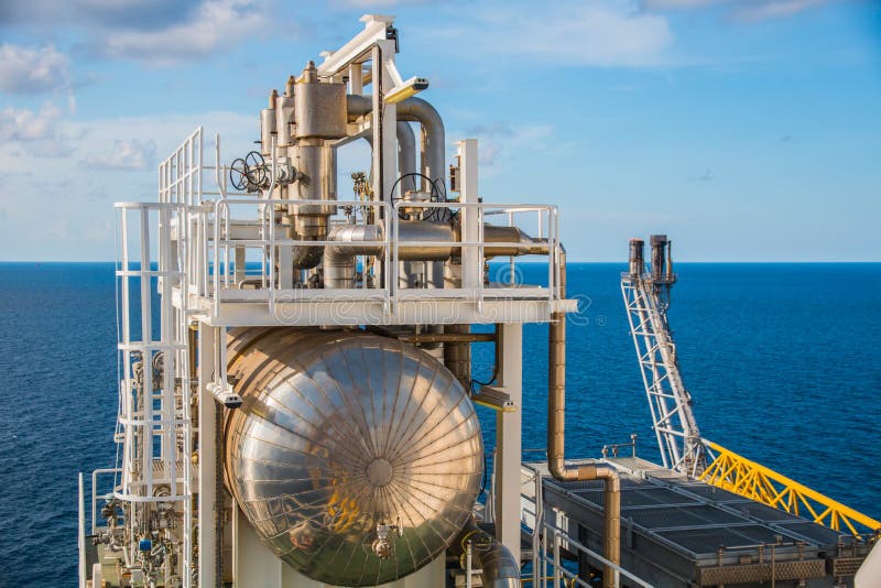 Offshore Construction Platform for Production Oil and Gas, Oil a Stock ...