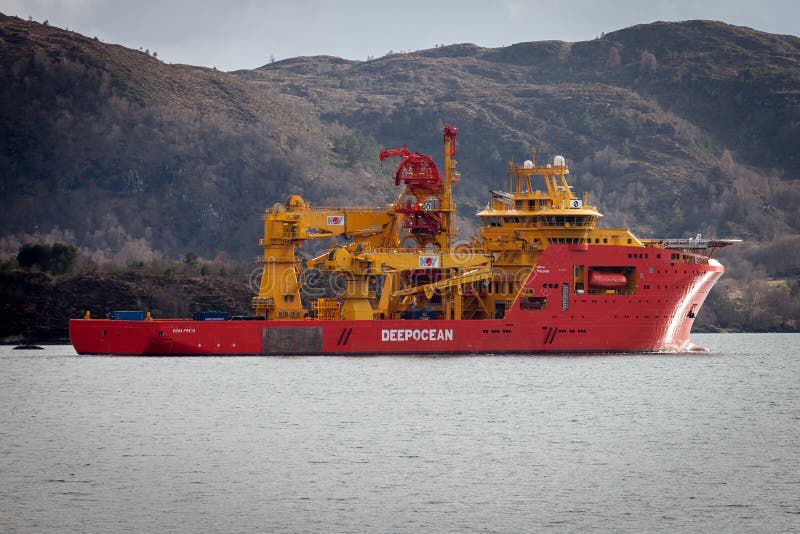Offshore Support Vessel KL Sandefjord with the Merlin ROV Ready for ...