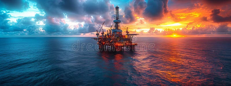 Offshore Drilling Rig at Sea. Platform for Oil Production. Oil and Gas ...