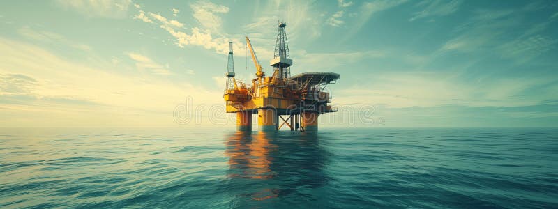Offshore Drilling Platform Stands Amidst the Ocean Waves Stock ...