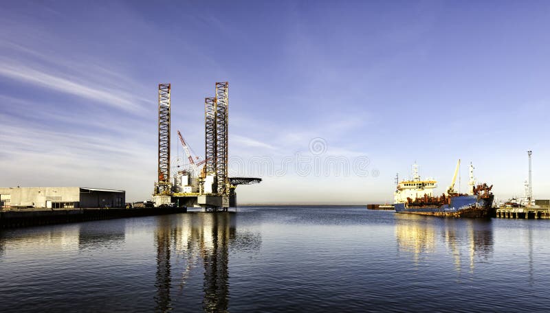 Offshore Drilling Rig in Esbjerg Harbor, Denmark Stock Image - Image of ...