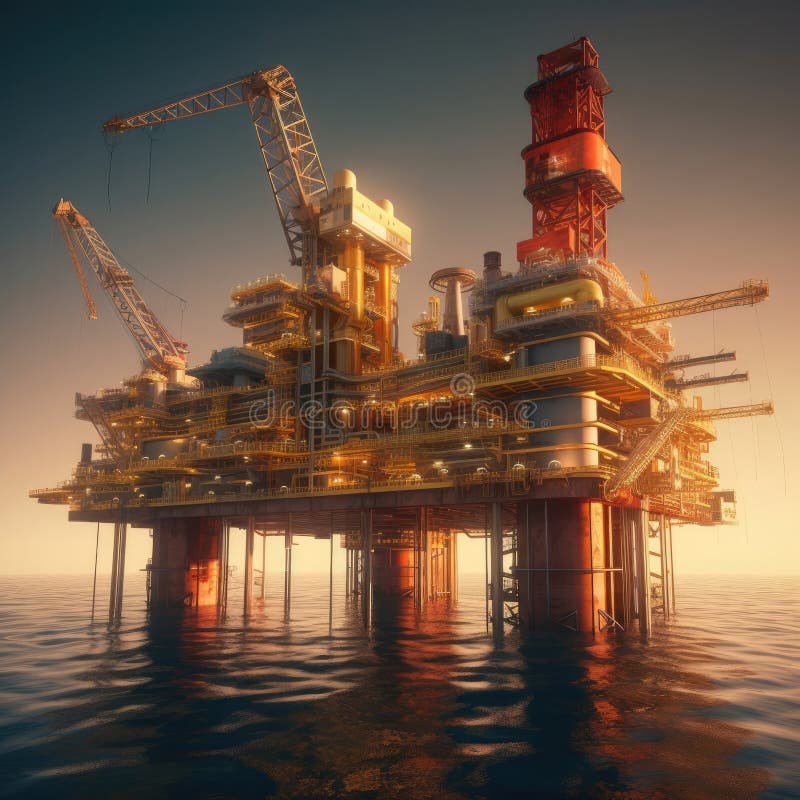 Offshore Drilling Rig stock illustration. Illustration of tough - 280980737