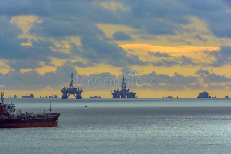 Offshore Drilling rigs stock image. Image of equipment - 129172227