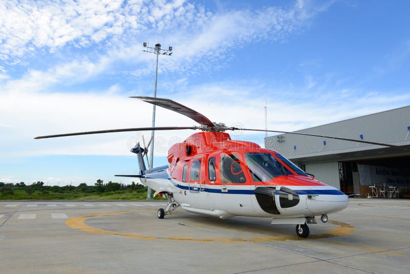 Offshore Helicopter Park at the Apron Stock Photo - Image of airport ...