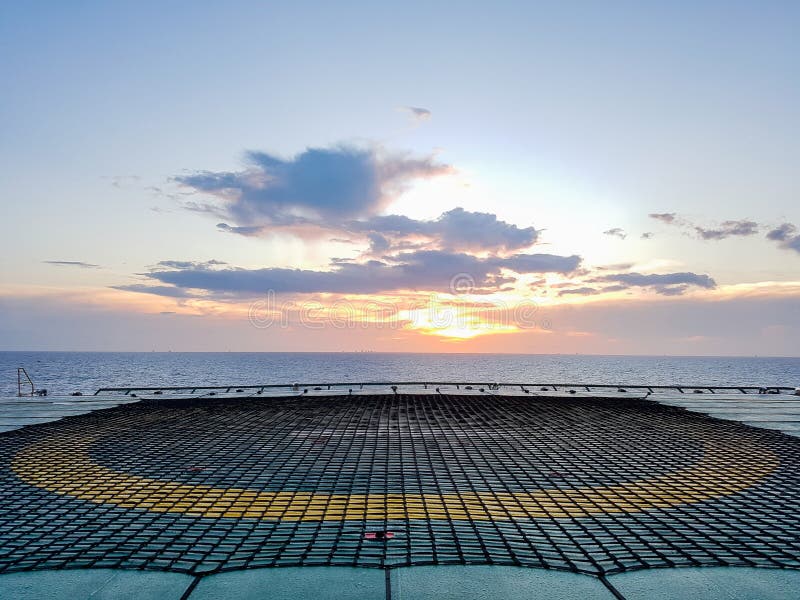 Offshore helideck stock image. Image of platform, painting - 90845455