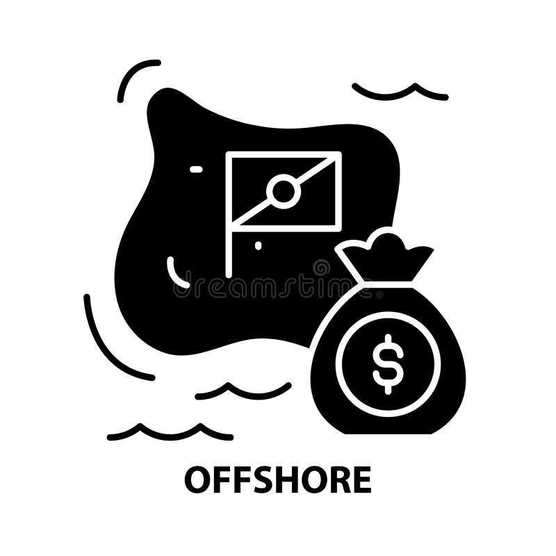 Offshore Icon, Black Vector Sign with Editable Strokes, Concept ...