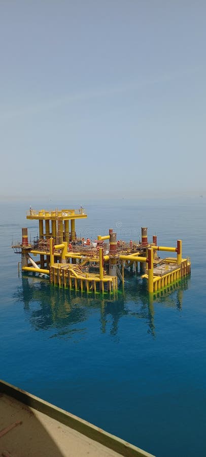 Offshore stock photo. Image of jacket, instalation, boat - 263056370