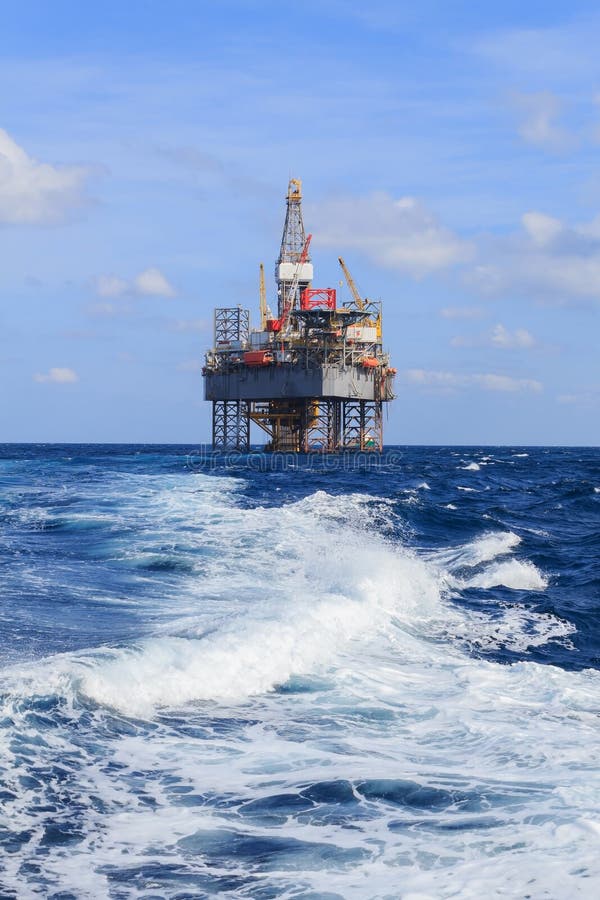 Jack Up Oil Drilling Rig at Sun Rise Time Stock Image - Image of ...
